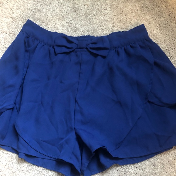 Shorts | Royal Blue Shorts With Bow | Poshmark